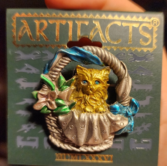 JJPin Jonette | Jewelry | Cat In A Basket Jj Pins Vintage | Poshmark